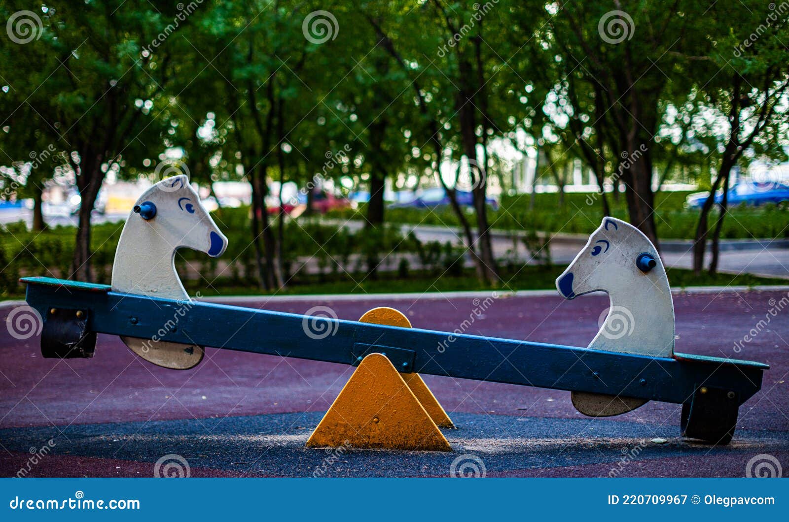 Swing in Bright Colors for Two on the Playground Stock Image - Image of ...