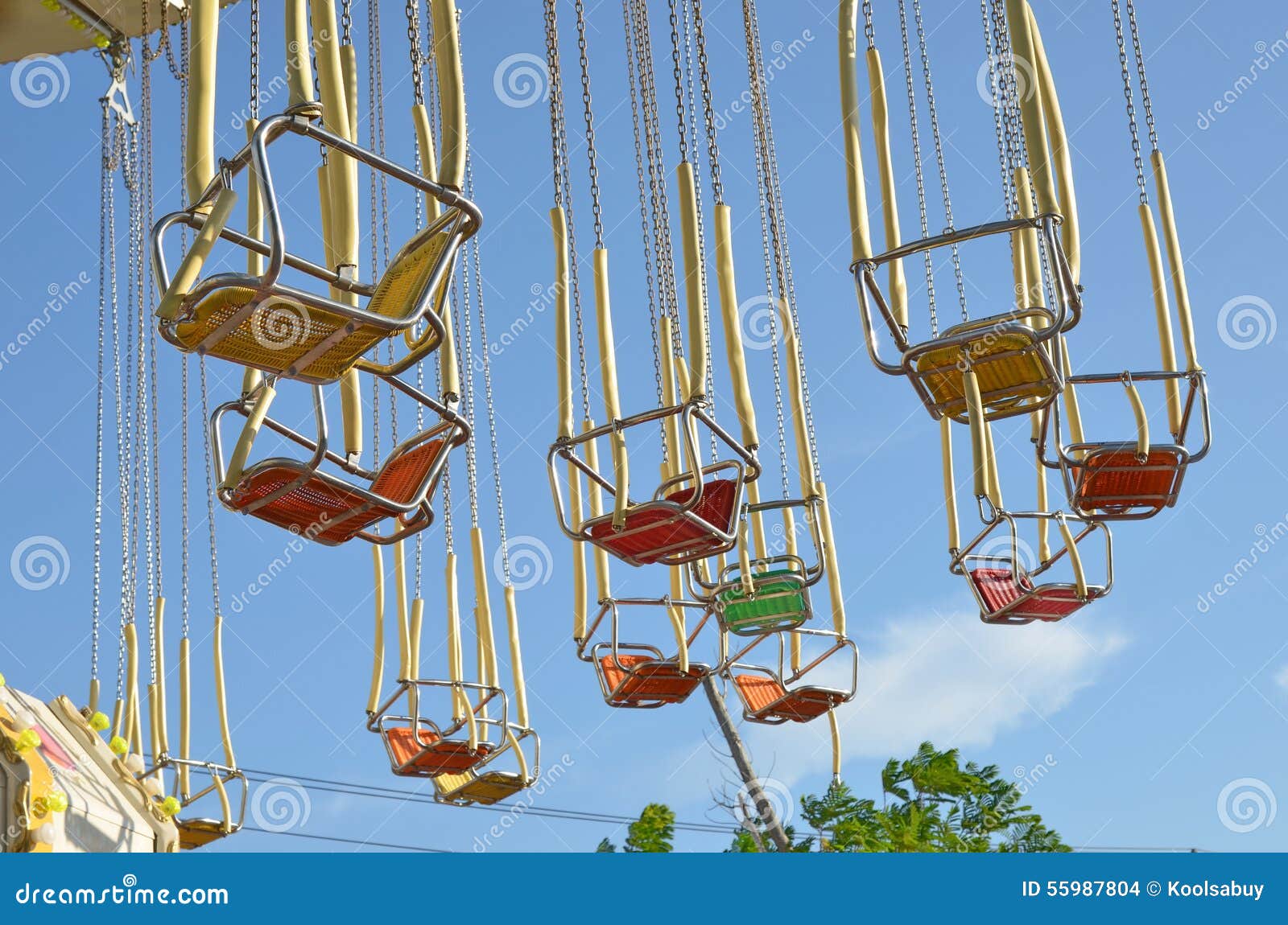 Swing carousel seats. stock photo. Image of chain, rest - 55987804