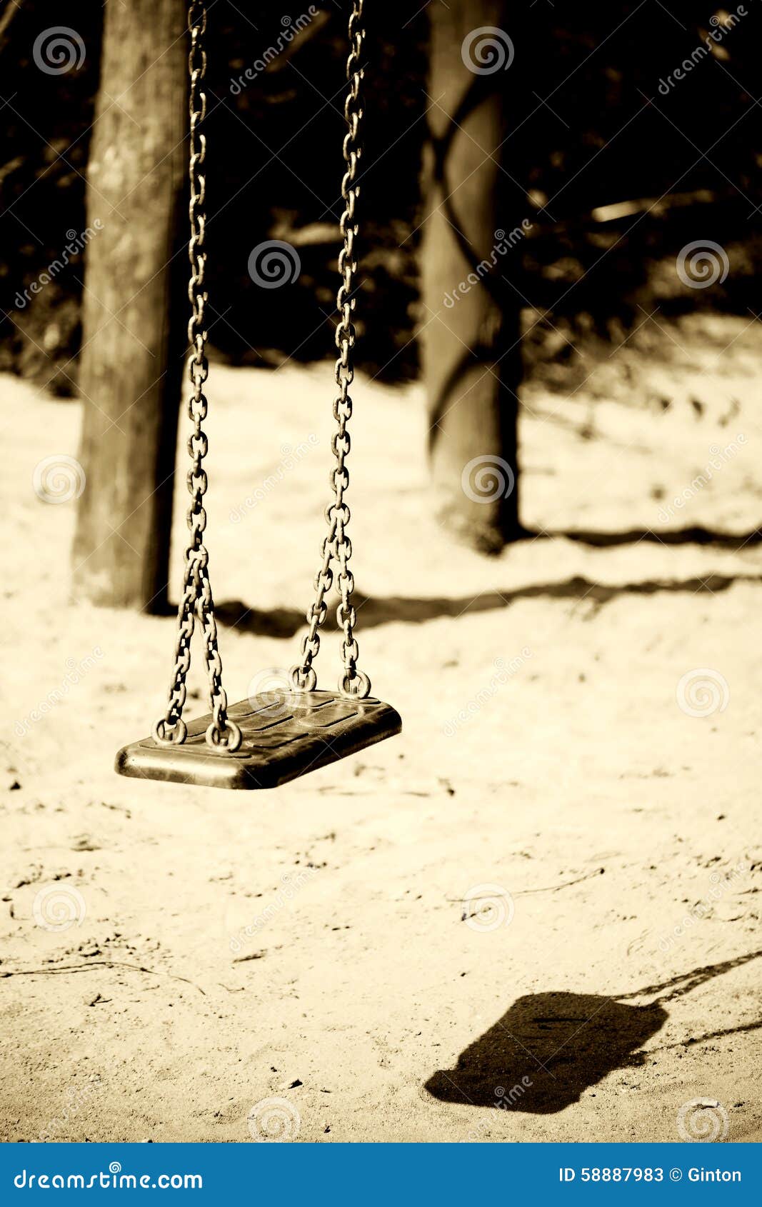 Swing casts shadows stock image. Image of playground - 58887983