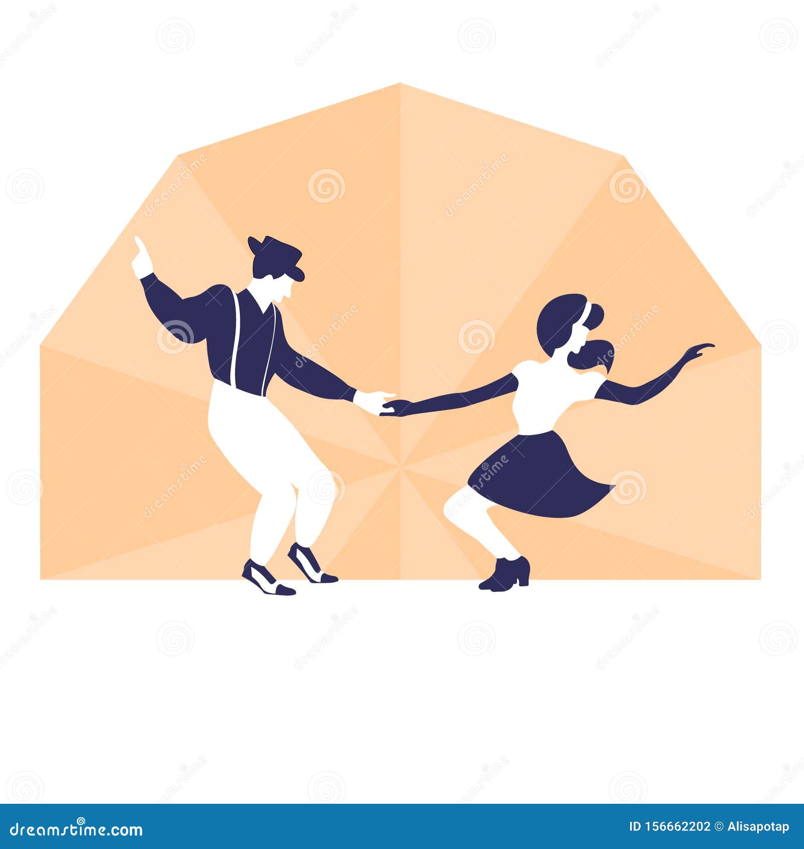 Swing dance couple stock vector. Illustration of icon - 156662202