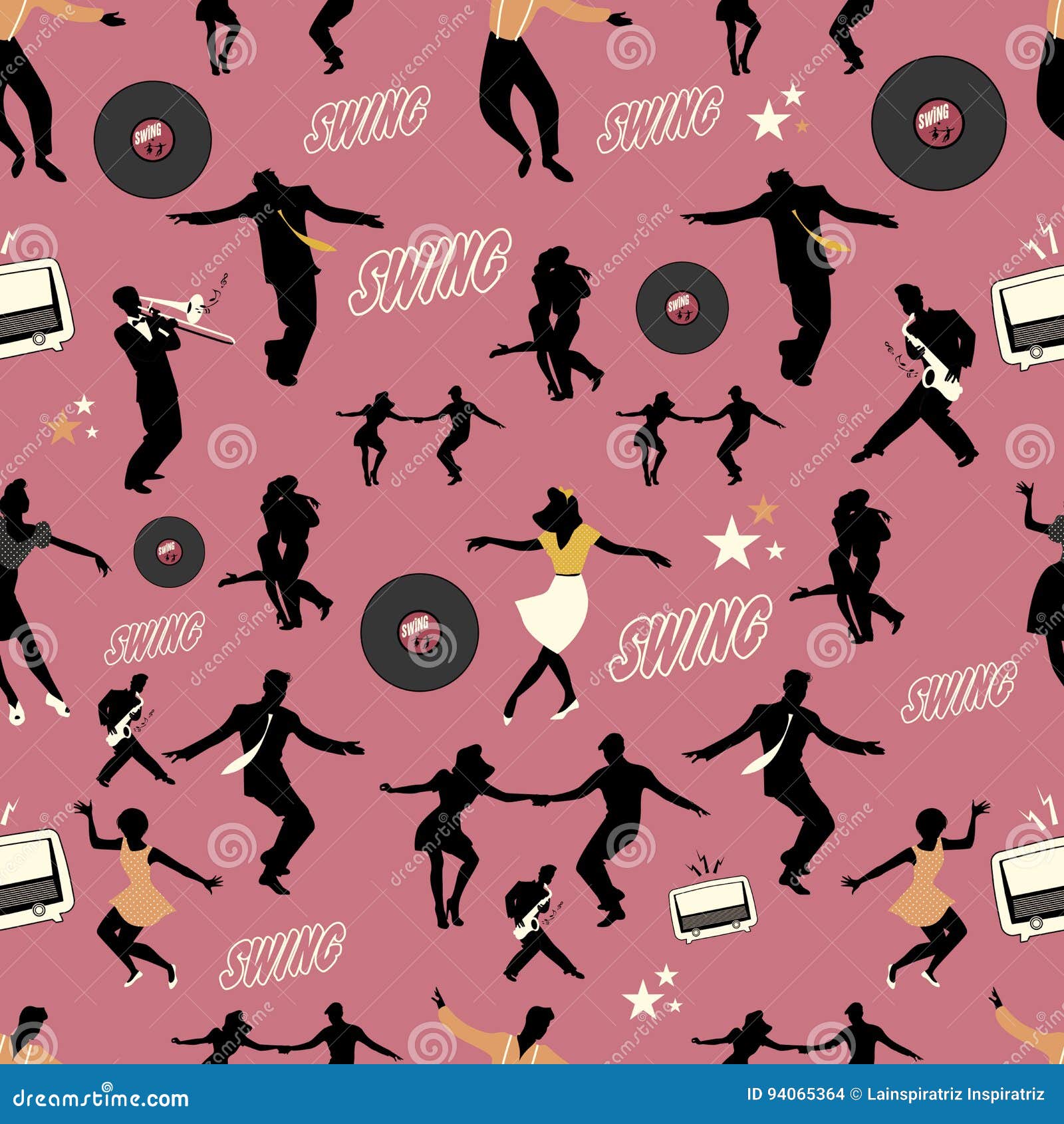 Swing Dance Clipart Collection. Set Of Swing Dancers Isolated On White ...