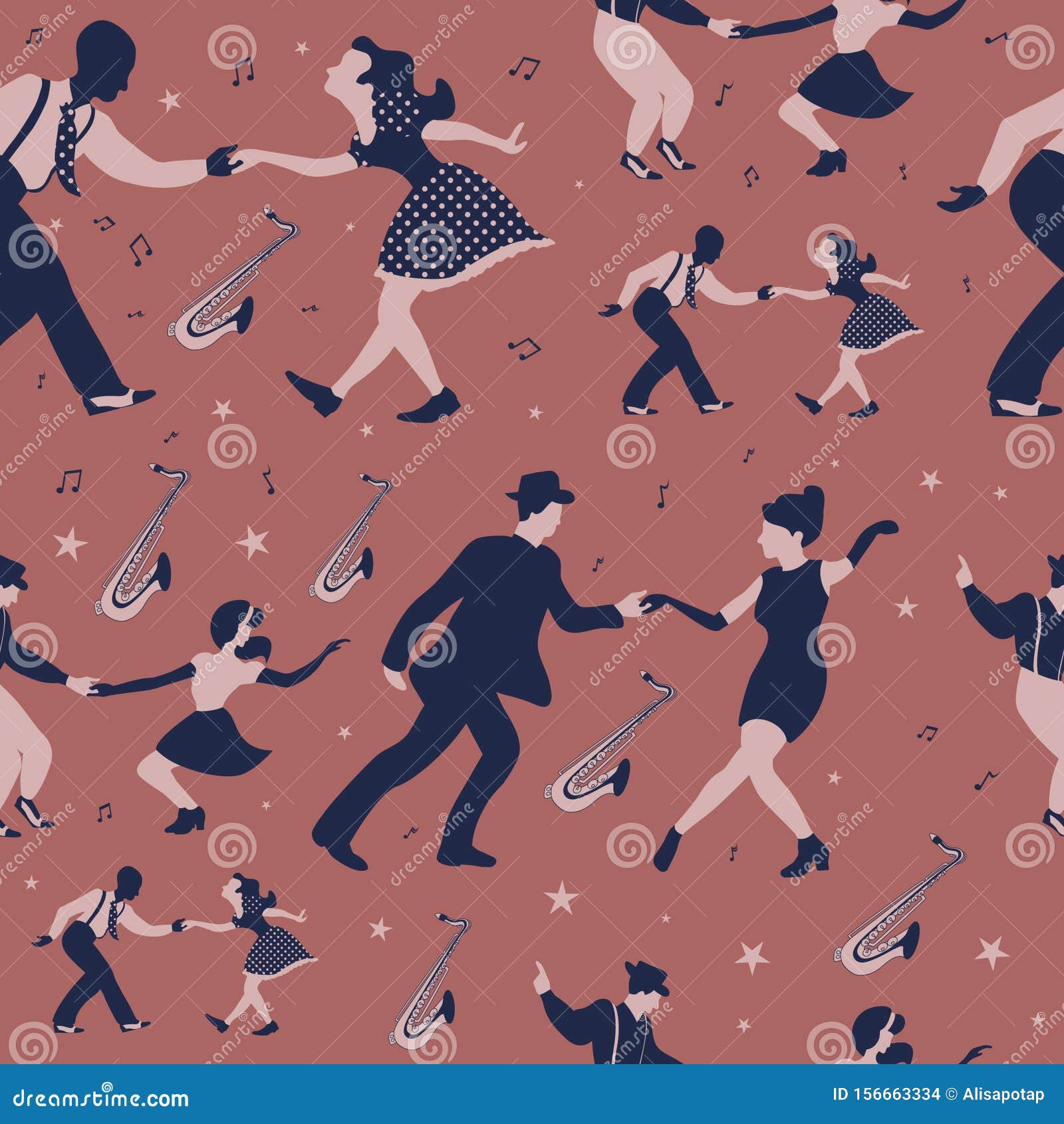 Swing dance pattern stock vector. Illustration of party - 156663334