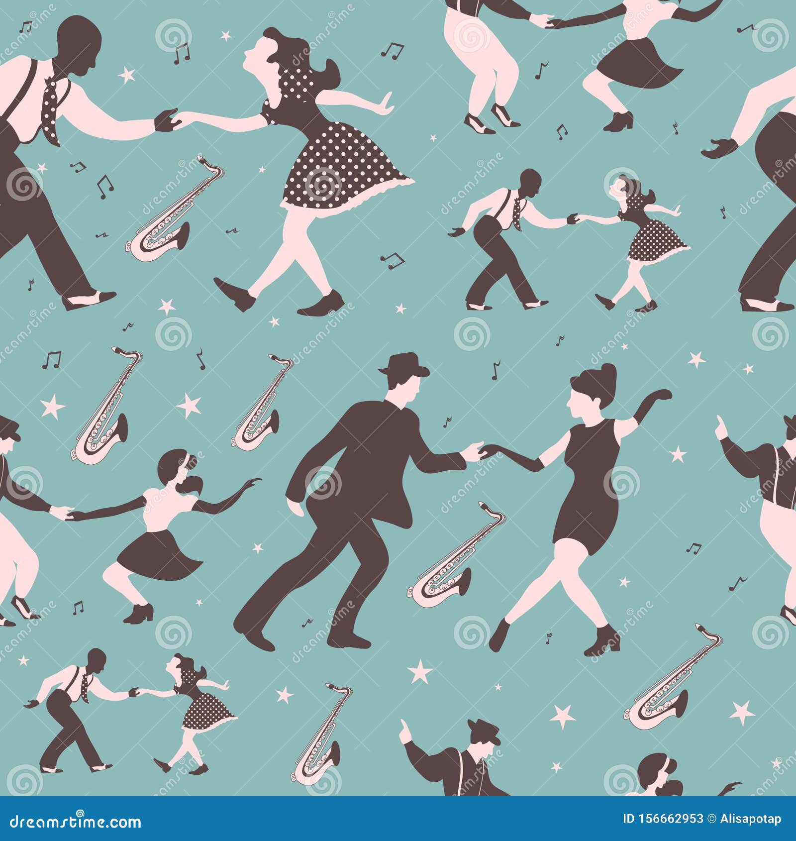 Swing dance pattern stock vector. Illustration of poster - 156662953