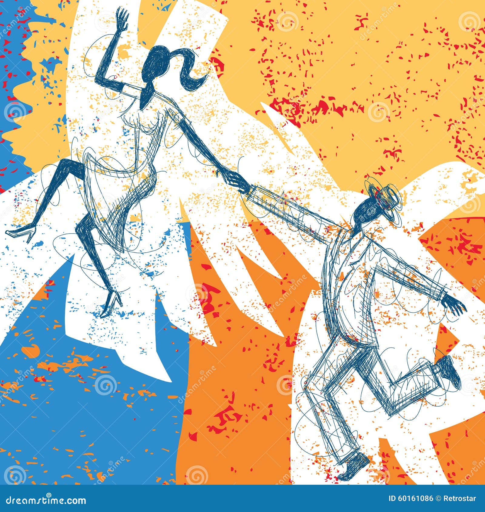 Swing dancers stock vector. Illustration of people, doodle - 60161086