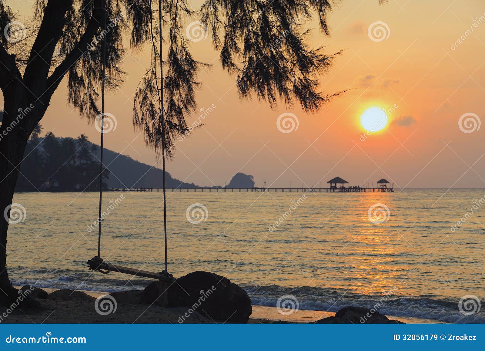 Swing hang sunset stock image. Image of ocean, horizontal - 32056179