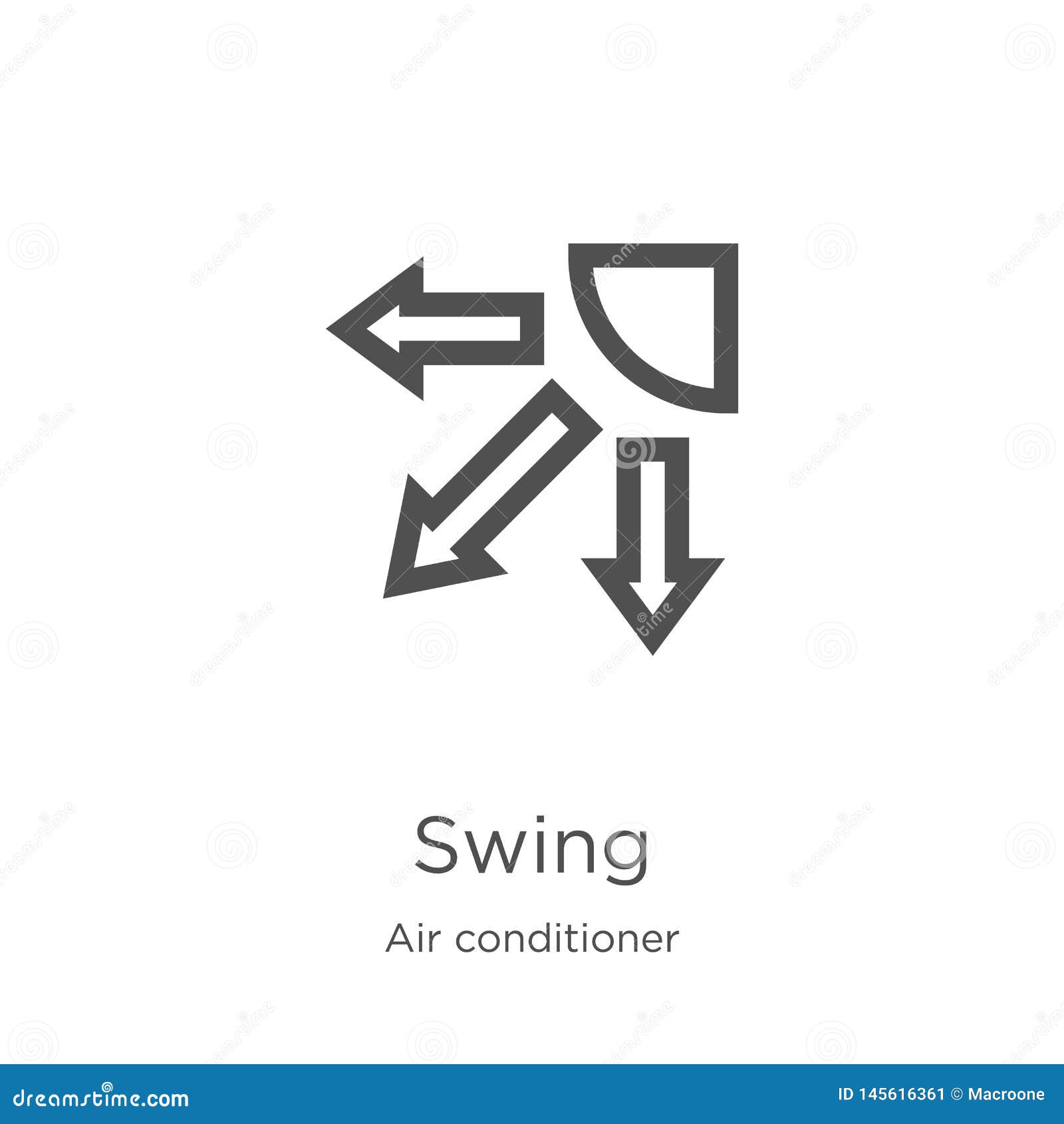 Swing Icon Vector from Air Conditioner Collection. Thin Line Swing ...