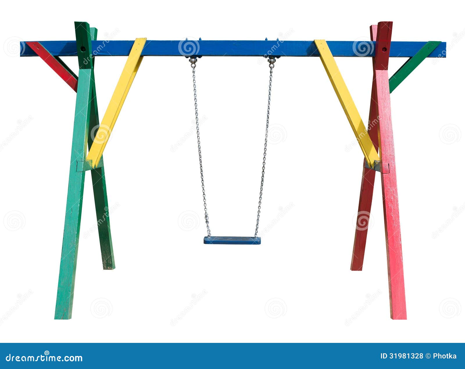 Swing Isolated on White Background Stock Photo - Image of child ...