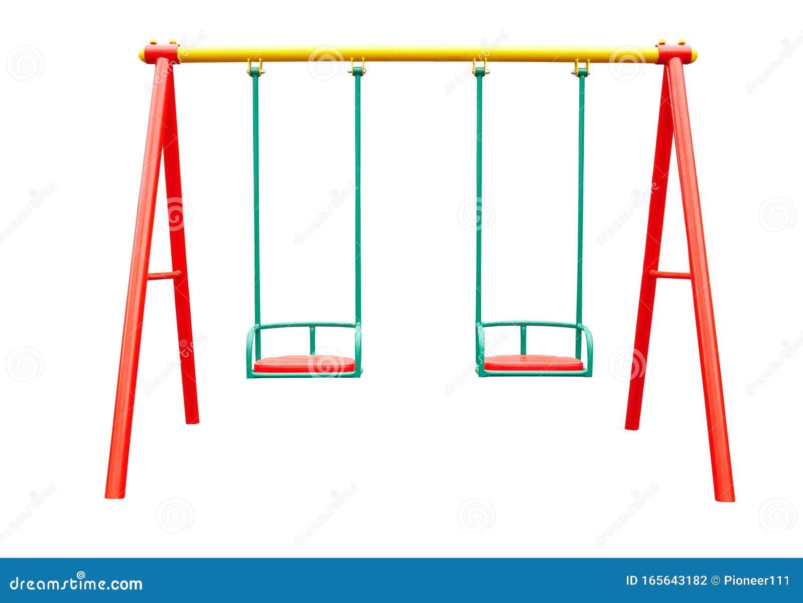 Swing isolated on white stock photo. Image of childhood - 165643182