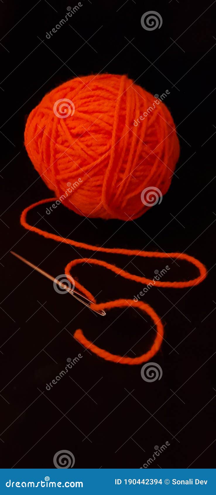 Swing Needles Inserted into Woolen Ball. Stock Photo - Image of swing ...