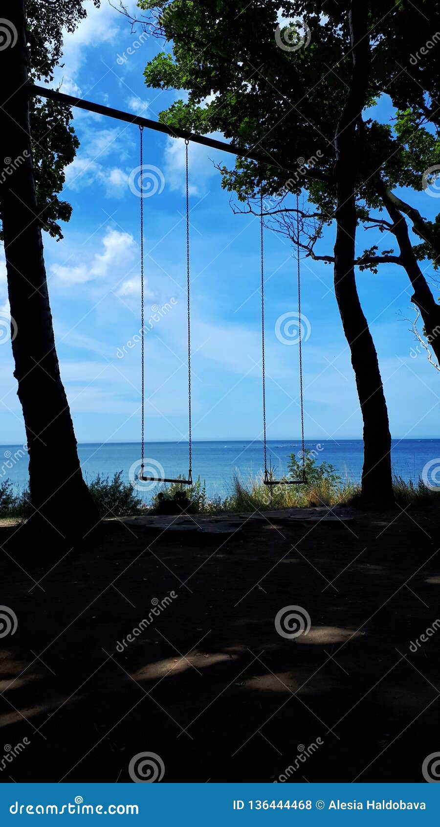 Swing over the sea stock photo. Image of coast, ocean - 136444468