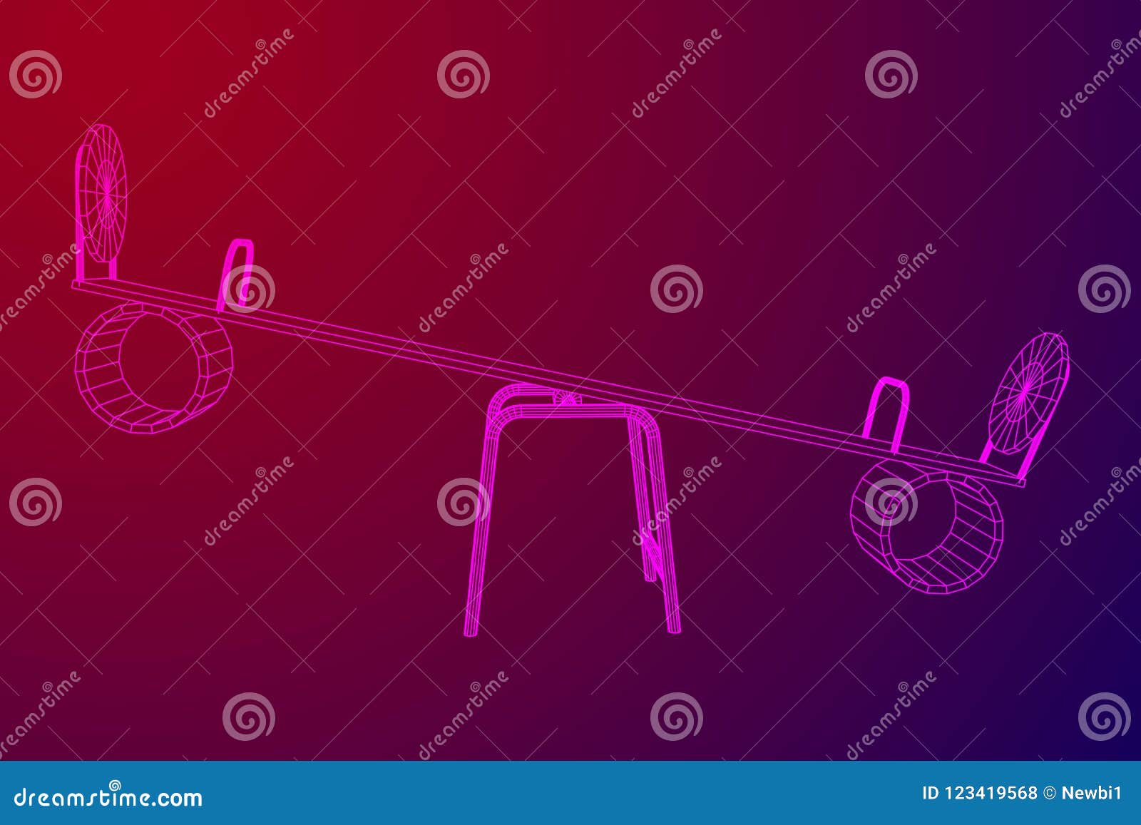 Swing on the Playground Vector. Stock Vector - Illustration of totter ...