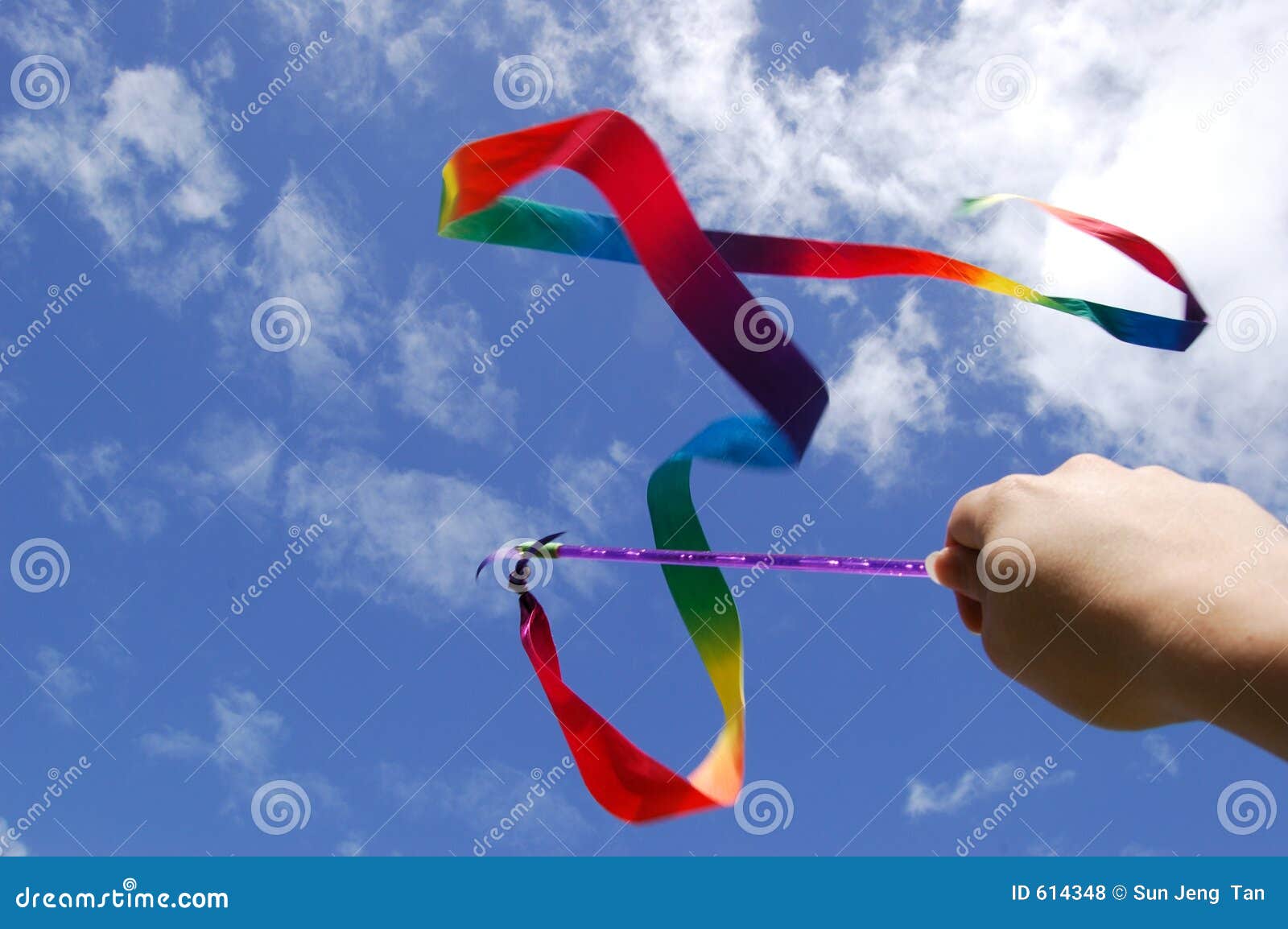 Swing the rainbow ribbon stock photo. Image of skies, color - 614348
