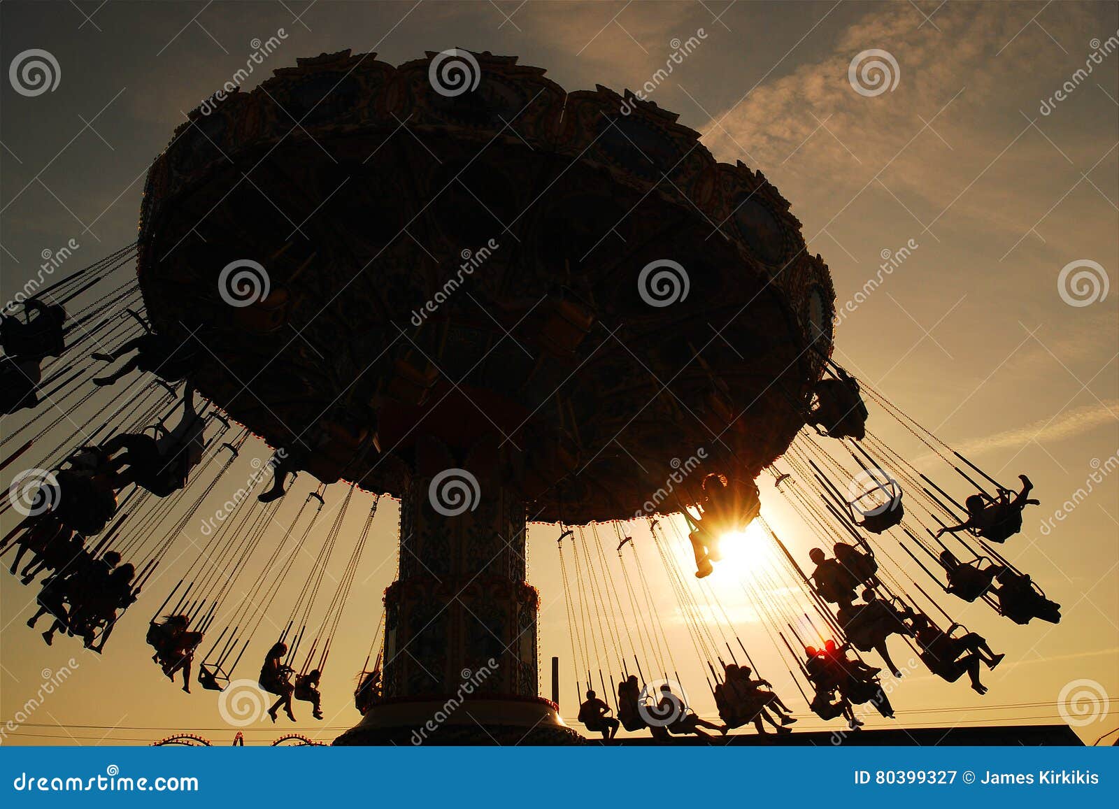 Swing Ride at Sunset stock image. Image of northeastern - 80399327