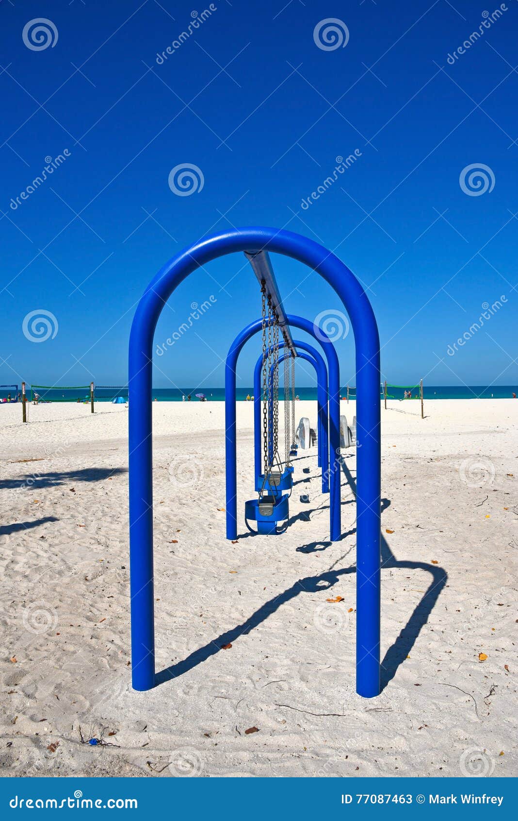 Swing Set on the Beach stock image. Image of coast, play - 77087463