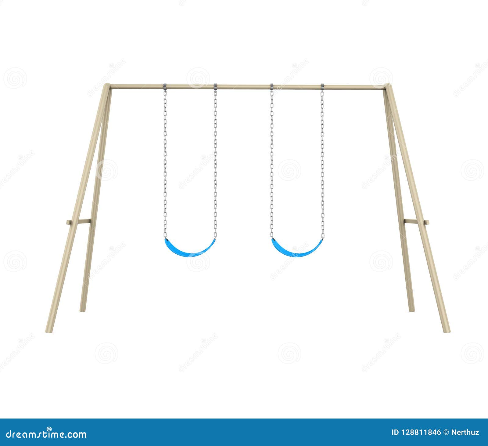 Swing Set Isolated stock illustration. Illustration of chain - 128811846