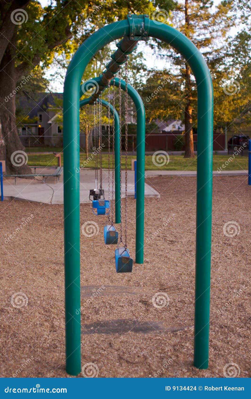 Swing Sets stock photo. Image of park, swing, chain, water - 9134424