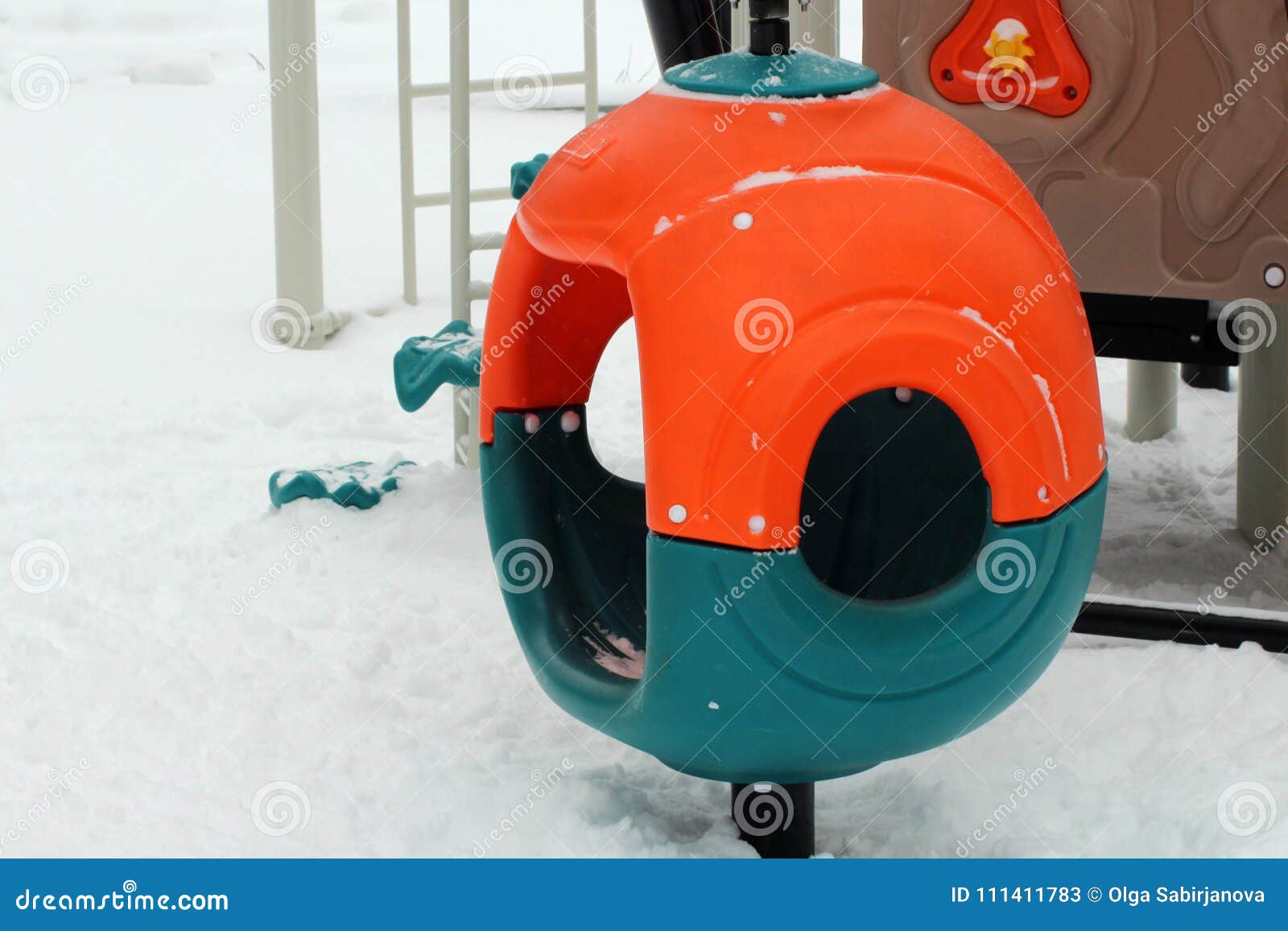 Swing in the Shape of a Ball on the Playground Stock Image - Image of ...