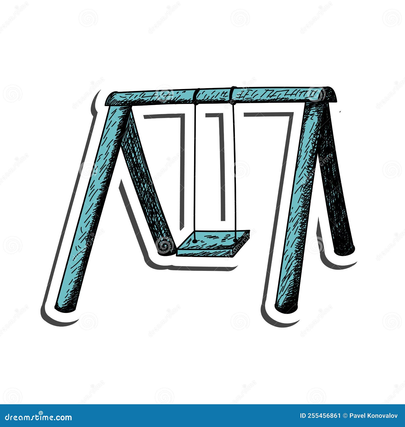 Swing Sticker stock vector. Illustration of attraction - 255456861