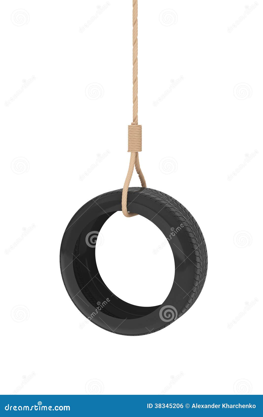 Swing Wheel Tire with rope stock illustration. Image of rural - 38345206