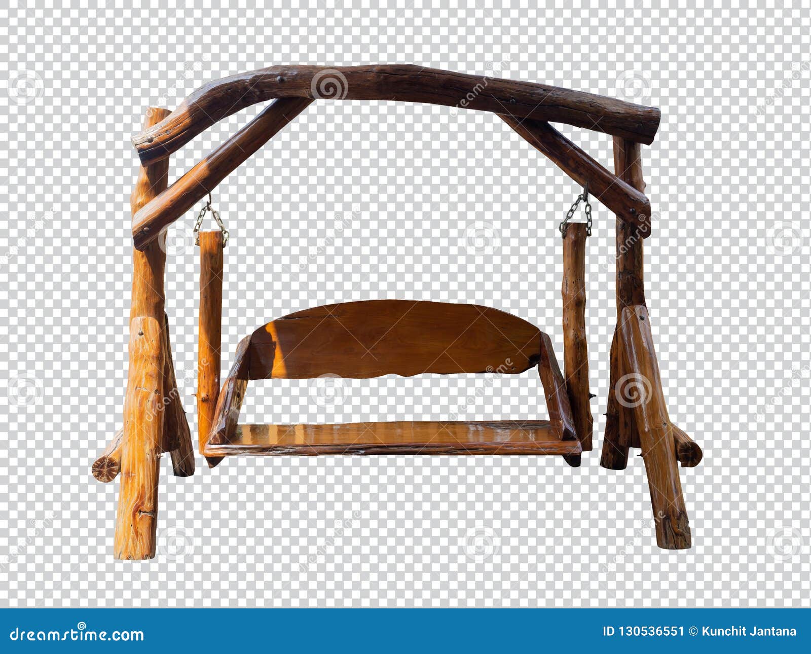 Swing Wooden Bench Isolated on White Background. Stock Image - Image of ...