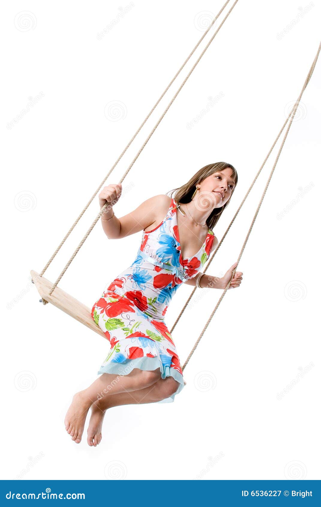 Swinging stock image. Image of happy, active, brunette - 6536227