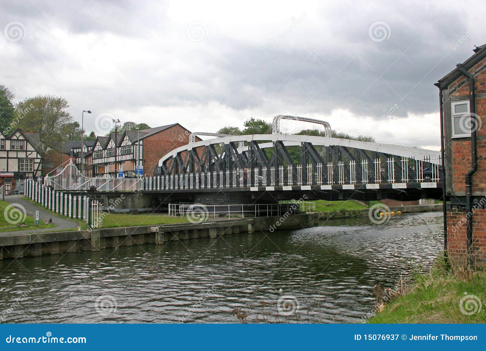 Swinging bridge stock image. Image of iron, river, swing - 15076937