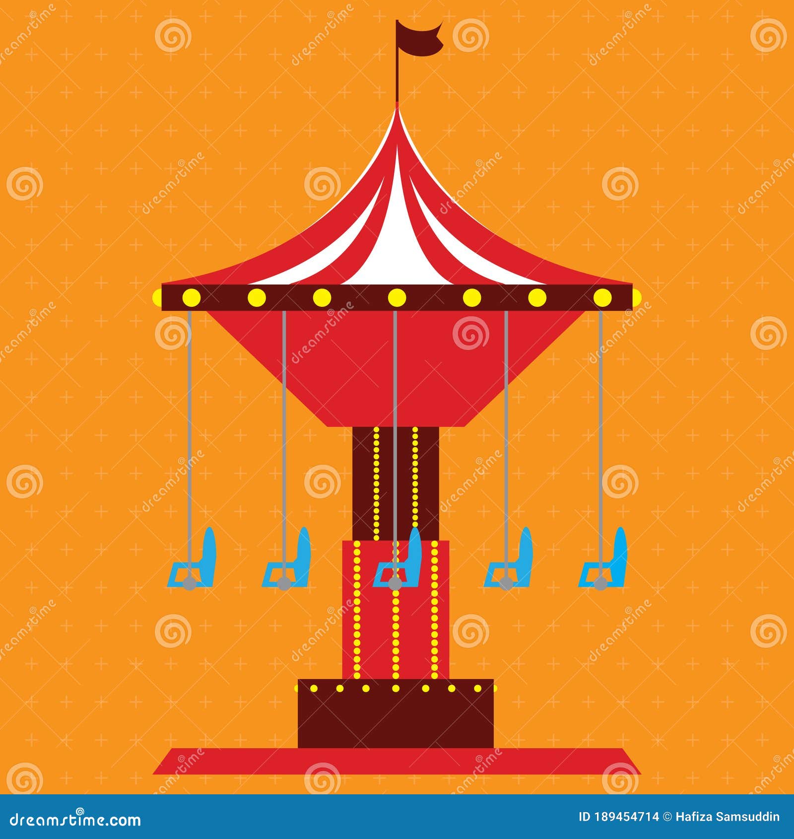 Swinging Carousel. Vector Illustration Decorative Design Stock Vector ...