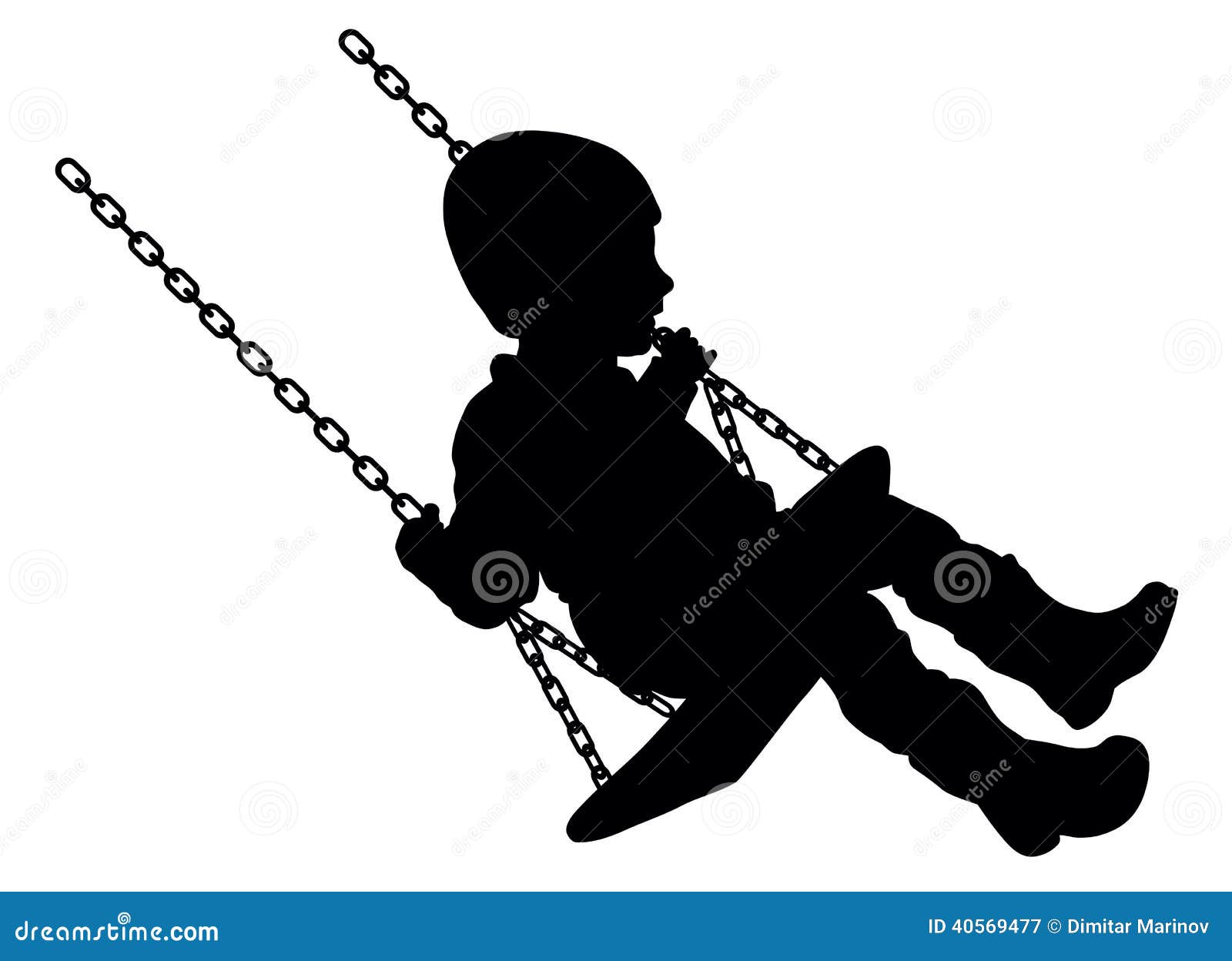 Swinging child stock vector. Illustration of playing - 40569477