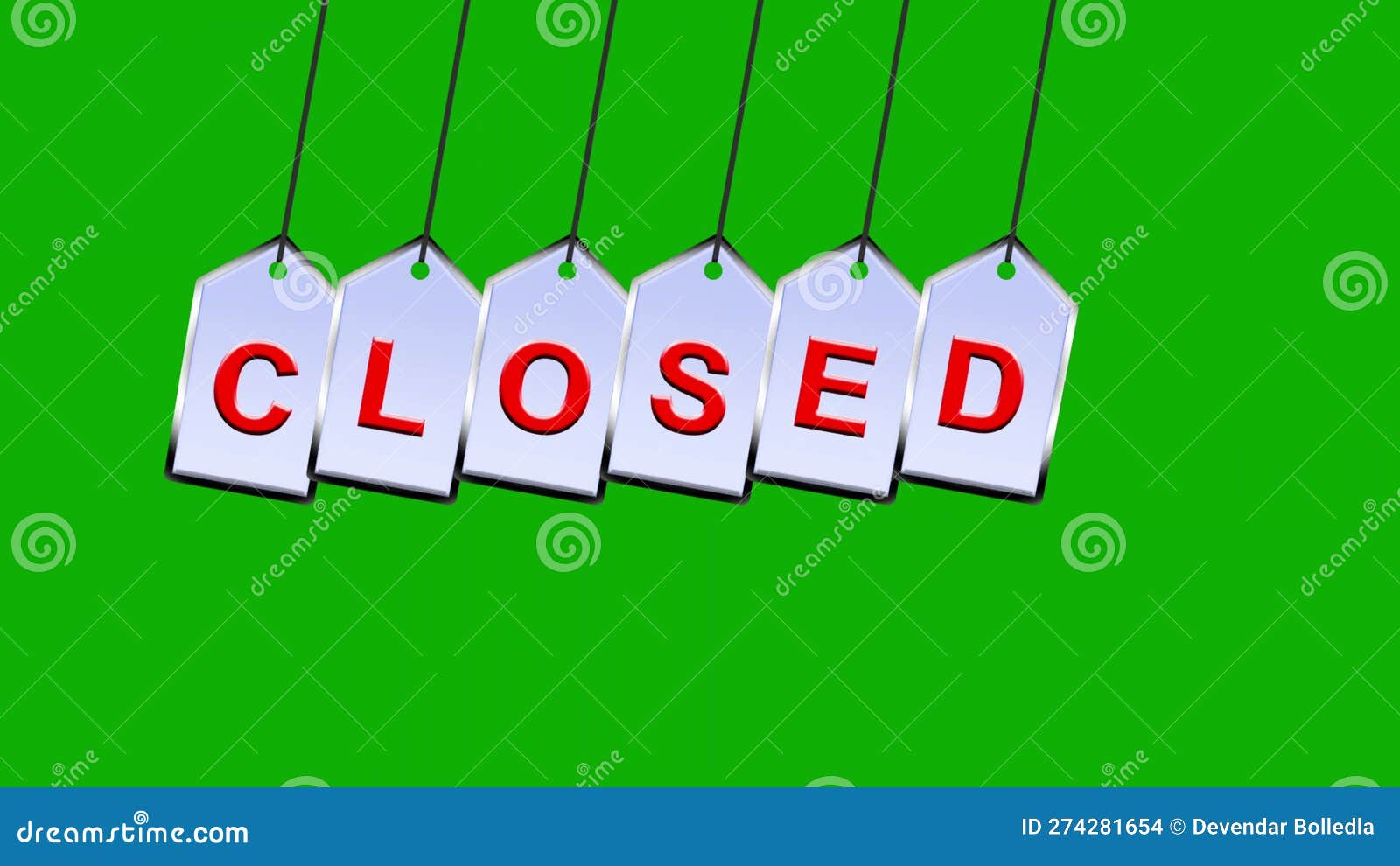 Swinging Closed Banner Motion Graphics with Green Screen Background ...