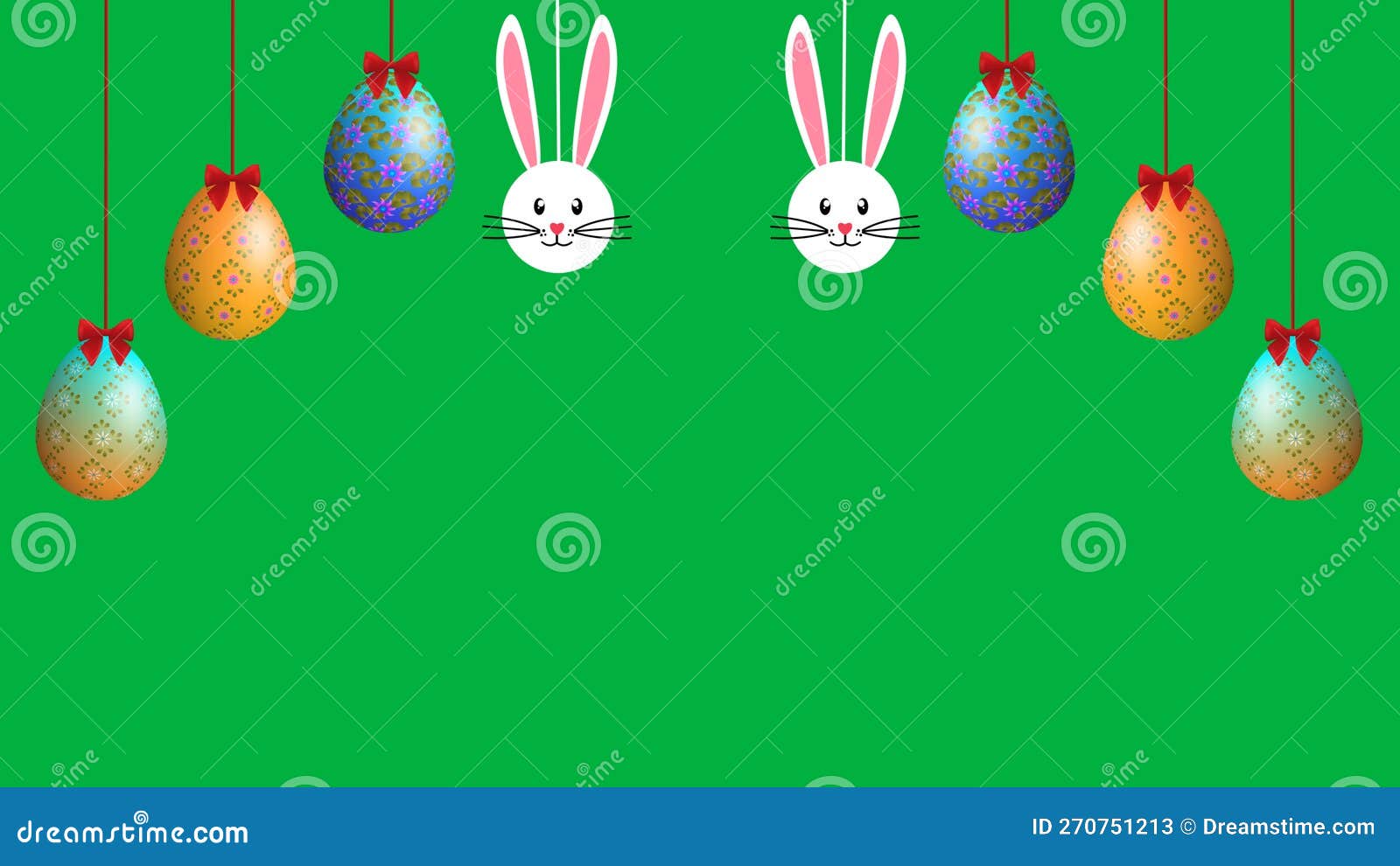 Swinging Egg and Bunny Face on Green Screen Concept Stock Illustration ...