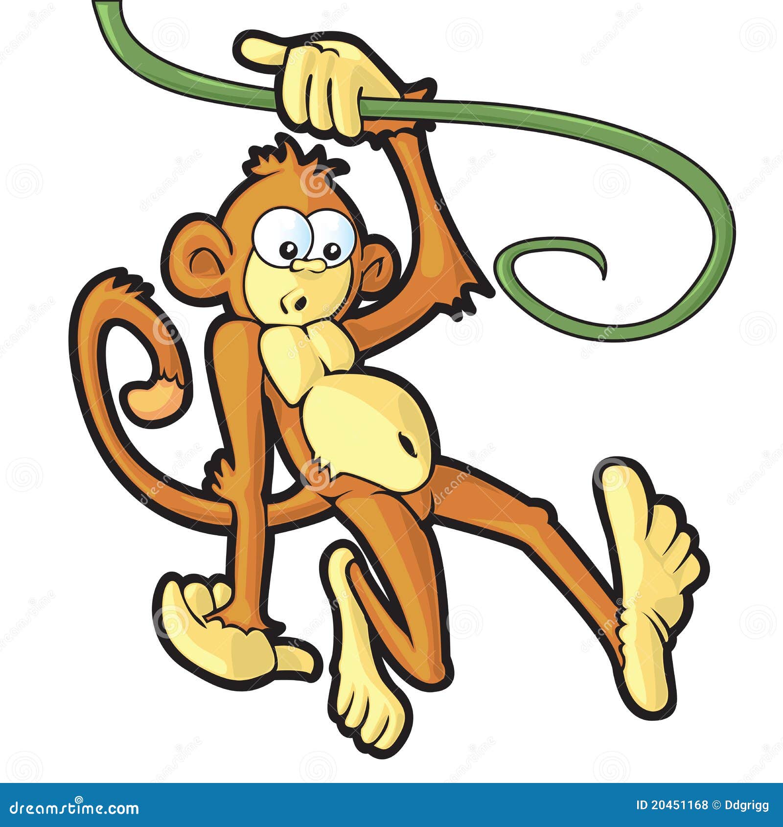 Swinging Monkey stock vector. Illustration of branch - 20451168