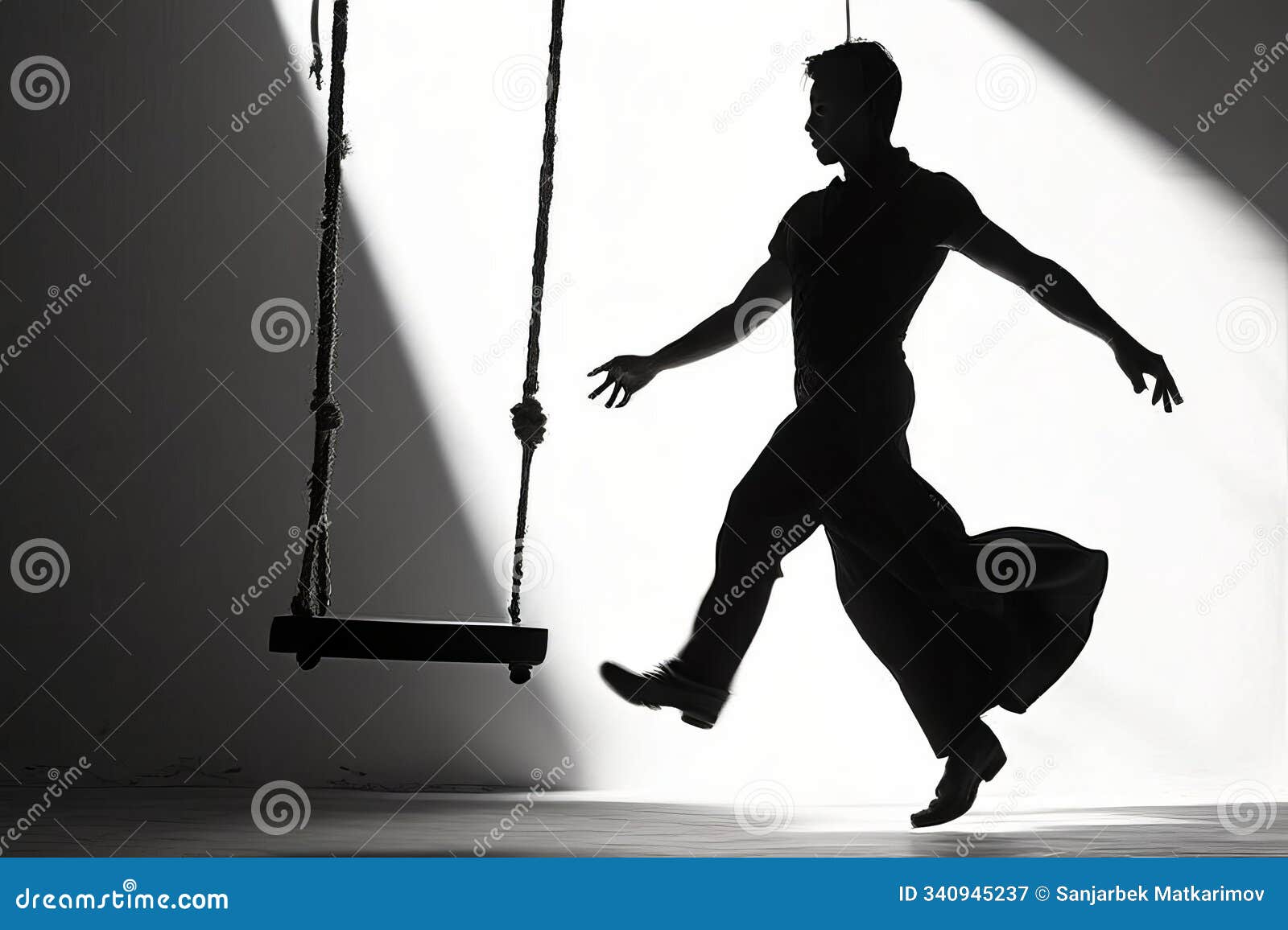 A Swinging Oscillating Shadow Cast by a Swing in Motion Moving B Stock Illustration ...