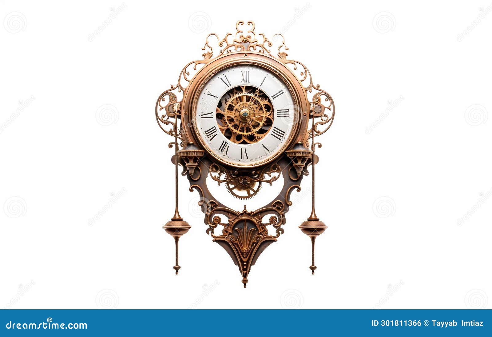 Swinging Pendulum Clock Isolated on Transparent Background, Stock ...