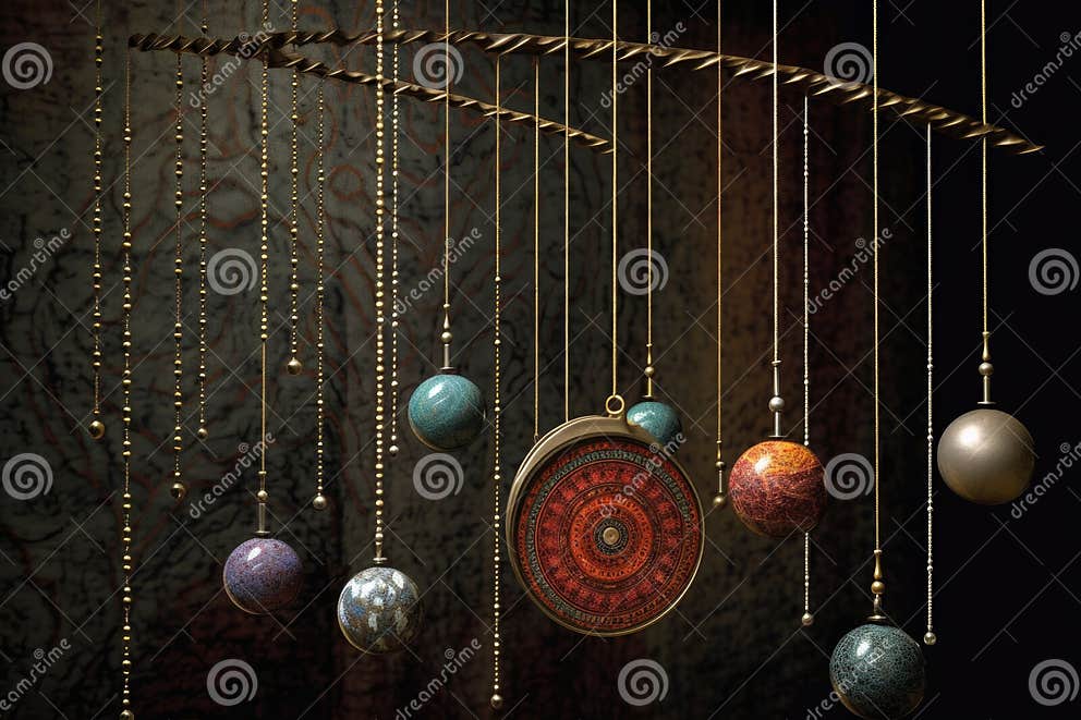Swinging Pendulum Creating Mesmerizing Patterns Stock Illustration - Illustration of hypnotic ...
