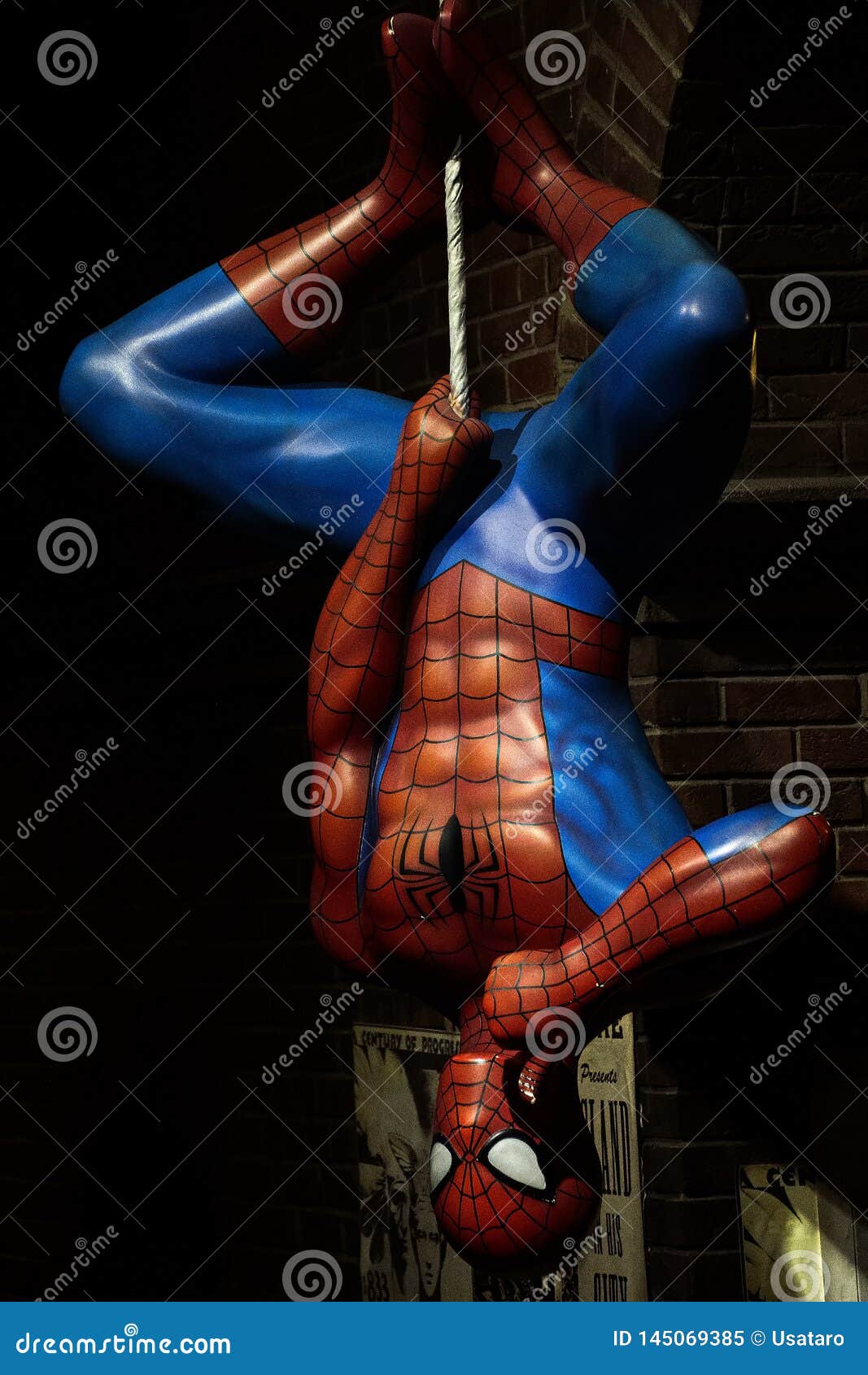 Swinging SpiderMan figure editorial image. Image of action - 145069385