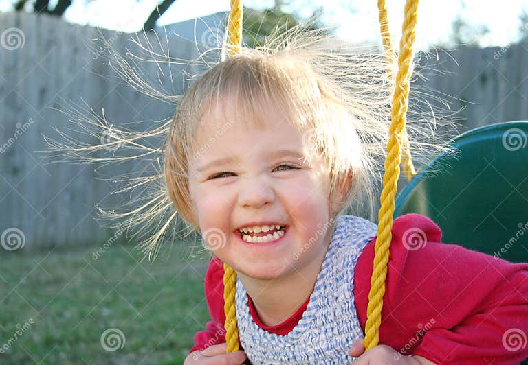 Swinging and Static Electricity Stock Photo - Image of play, young: 8318830