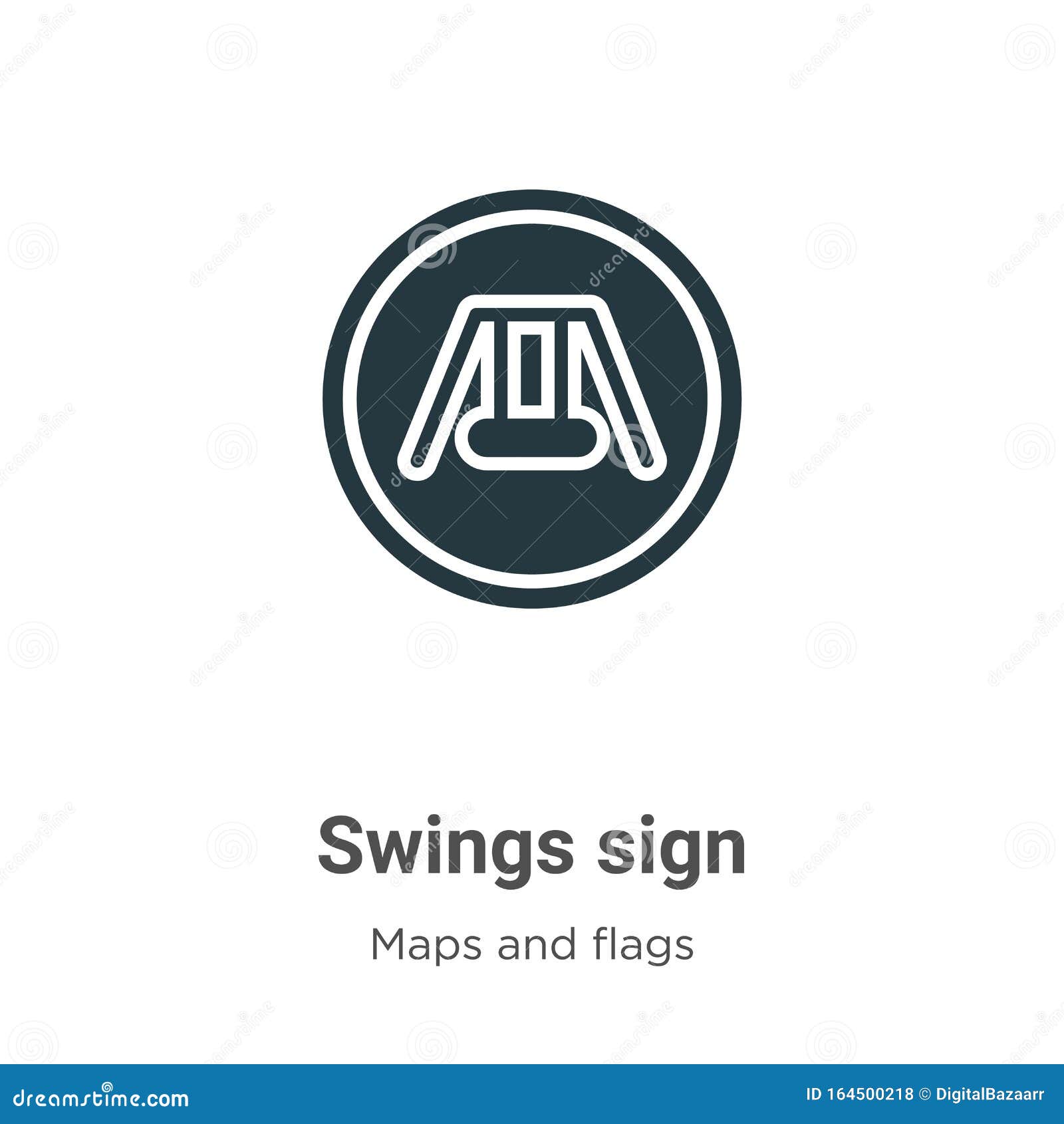 Swings Sign Vector Icon on White Background. Flat Vector Swings Sign ...