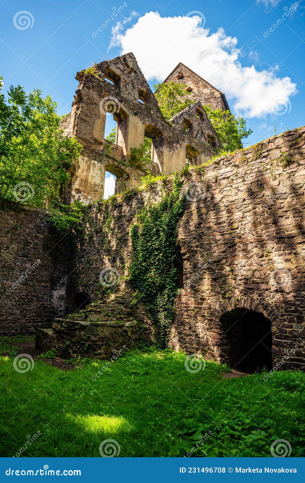 Swiny, Poland - August 08, 2021. Ruin of Swiny Castle in Poland in ...