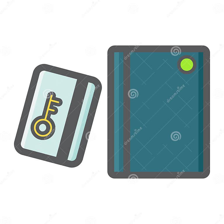 Swipe Card Reader with Keypad Colorful Line Icon Stock Vector ...