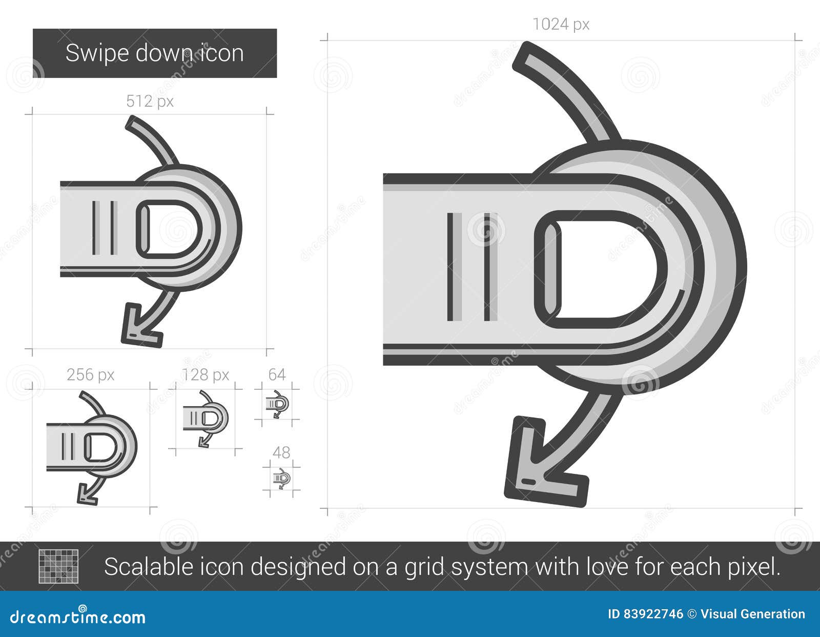 Swipe Up And Down Arrow Vector Icons Set. Pull Up Vector Isolated ...