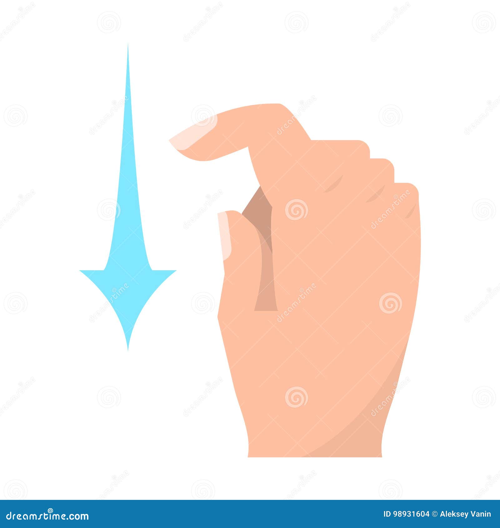 Swipe Down Touch Screen Gestures Vector Illustration Stock Vector ...