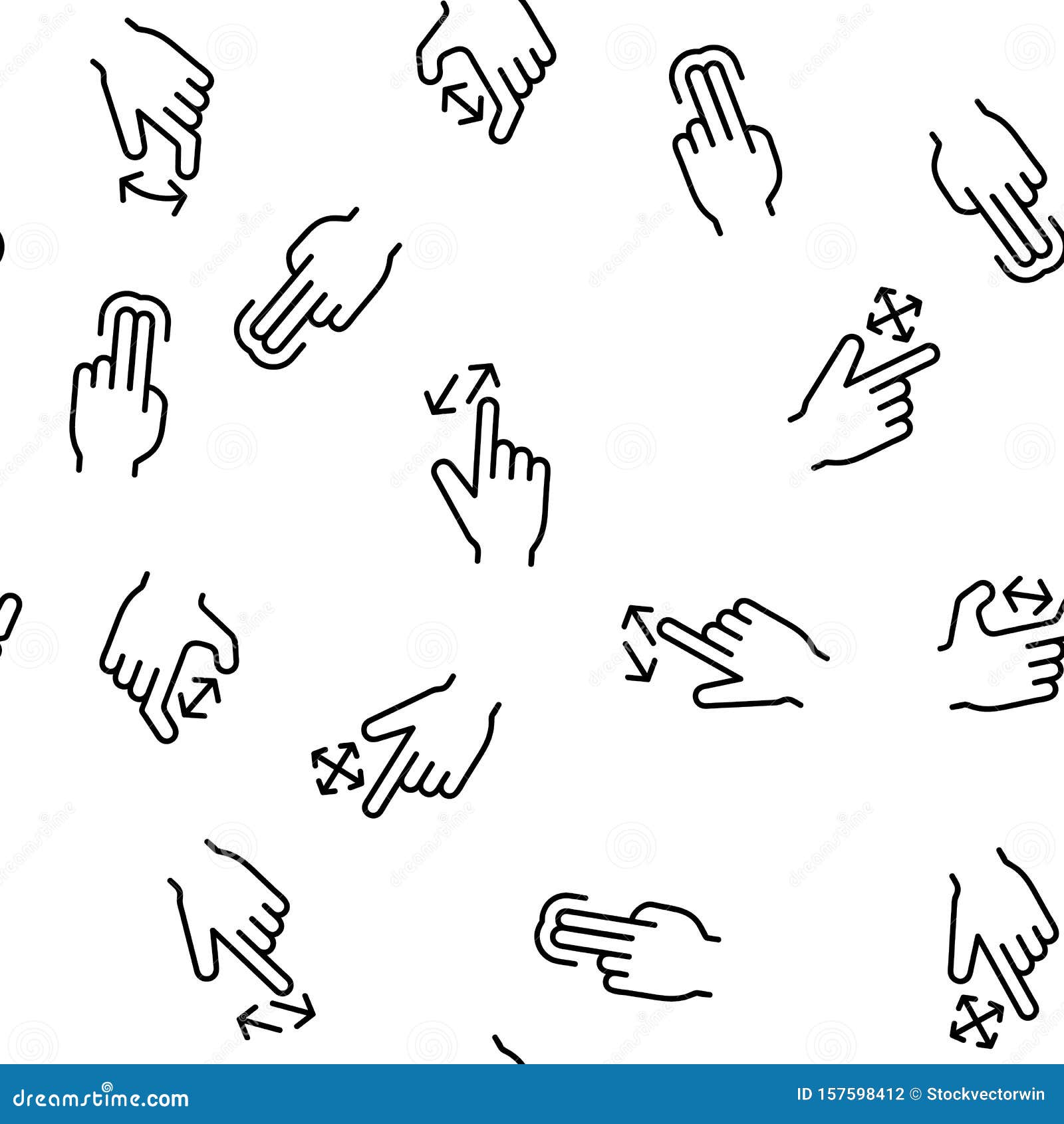 Swipe Gesture Touches Vector Seamless Pattern Stock Vector ...
