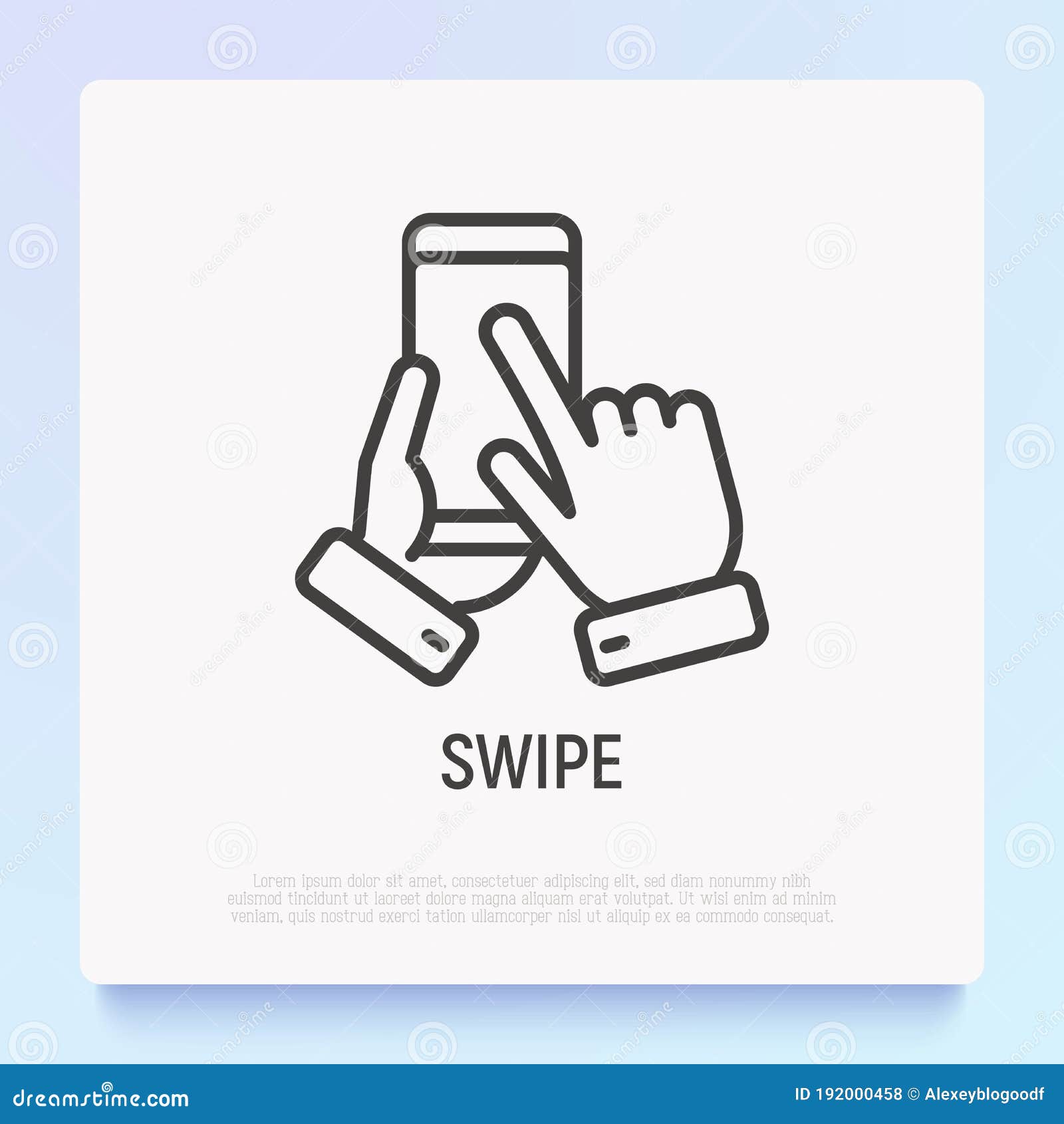 Swipe by Hand on Mobile Phone Thin Line Icon. Modern Vector ... Swipe by Hand on Mobile Phone Thin Line Icon. Modern Vector ...