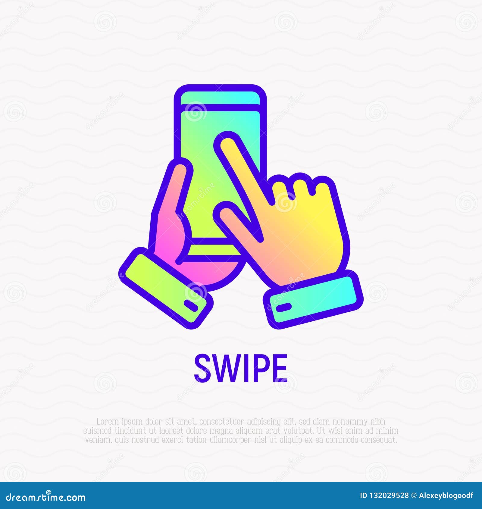 Swipe by Hand on Mobile Phone Thin Line Icon Stock Vector ... Swipe by Hand on Mobile Phone Thin Line Icon Stock Vector ...