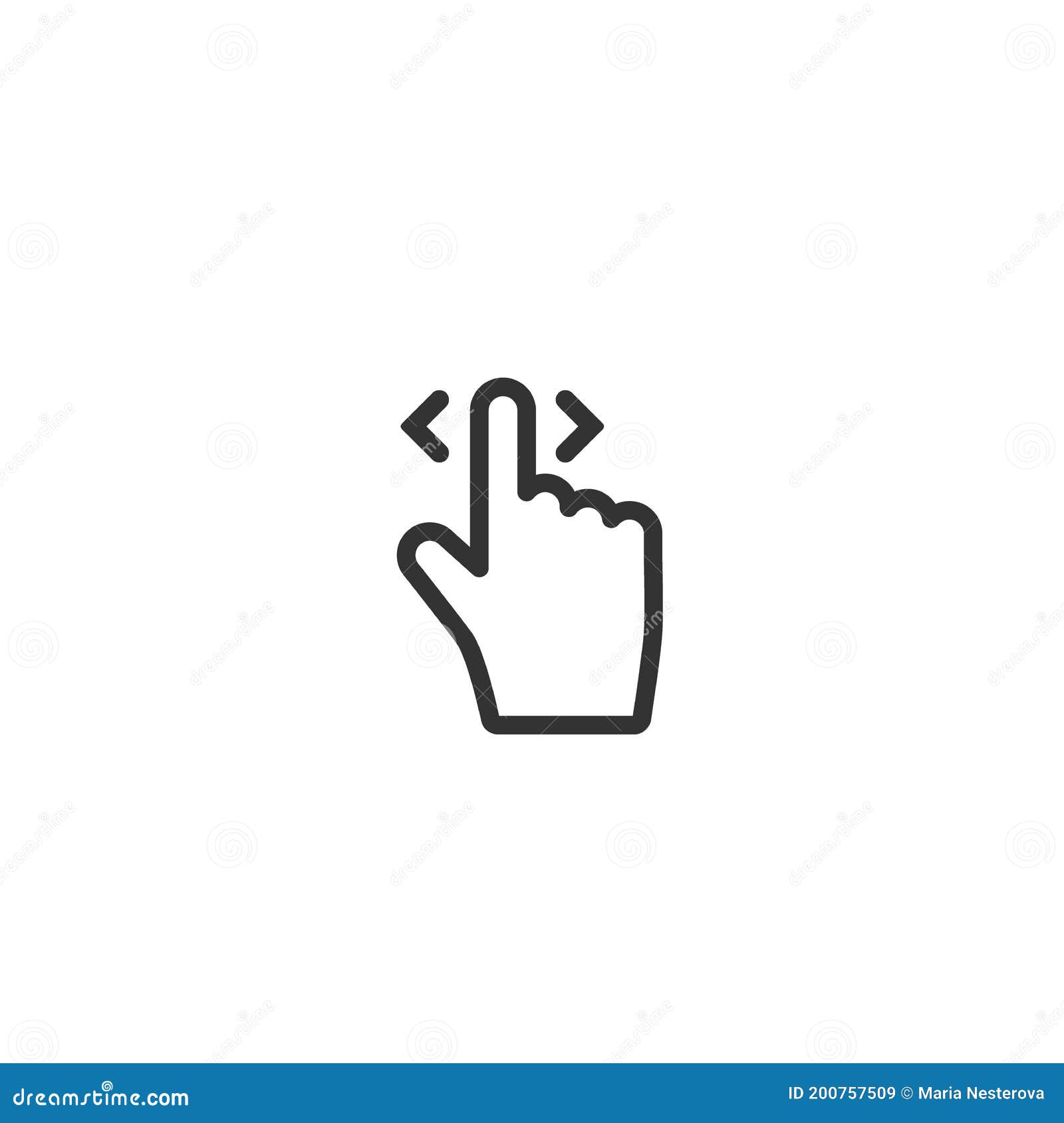 Swipe Icon. Pointing Hand with Two Arrows Stock Illustration ...