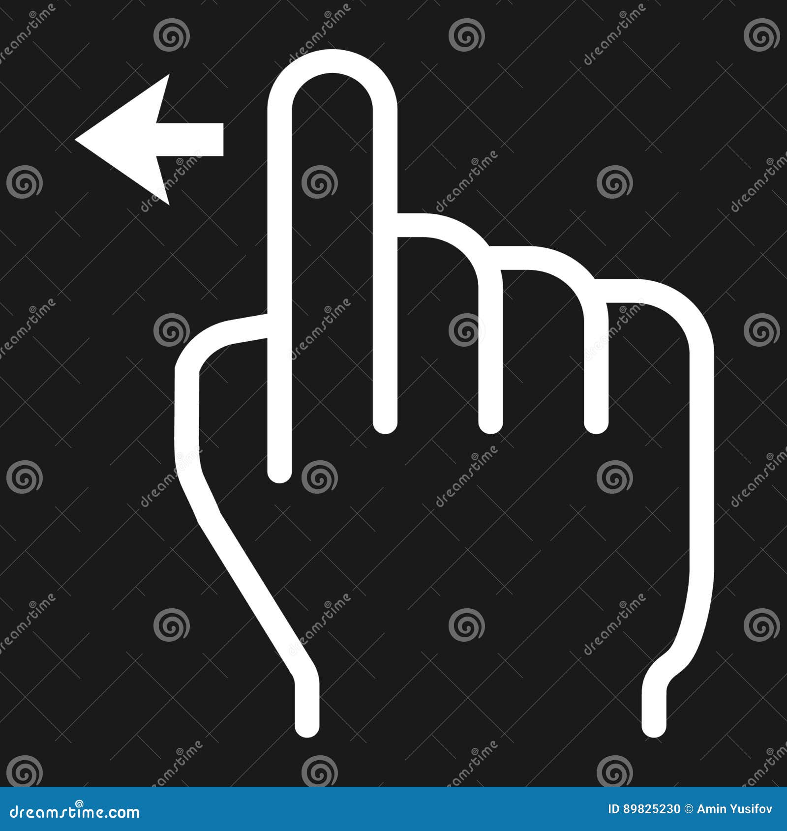 Swipe Left Line Icon, Touch and Hand Gestures Stock Vector ...