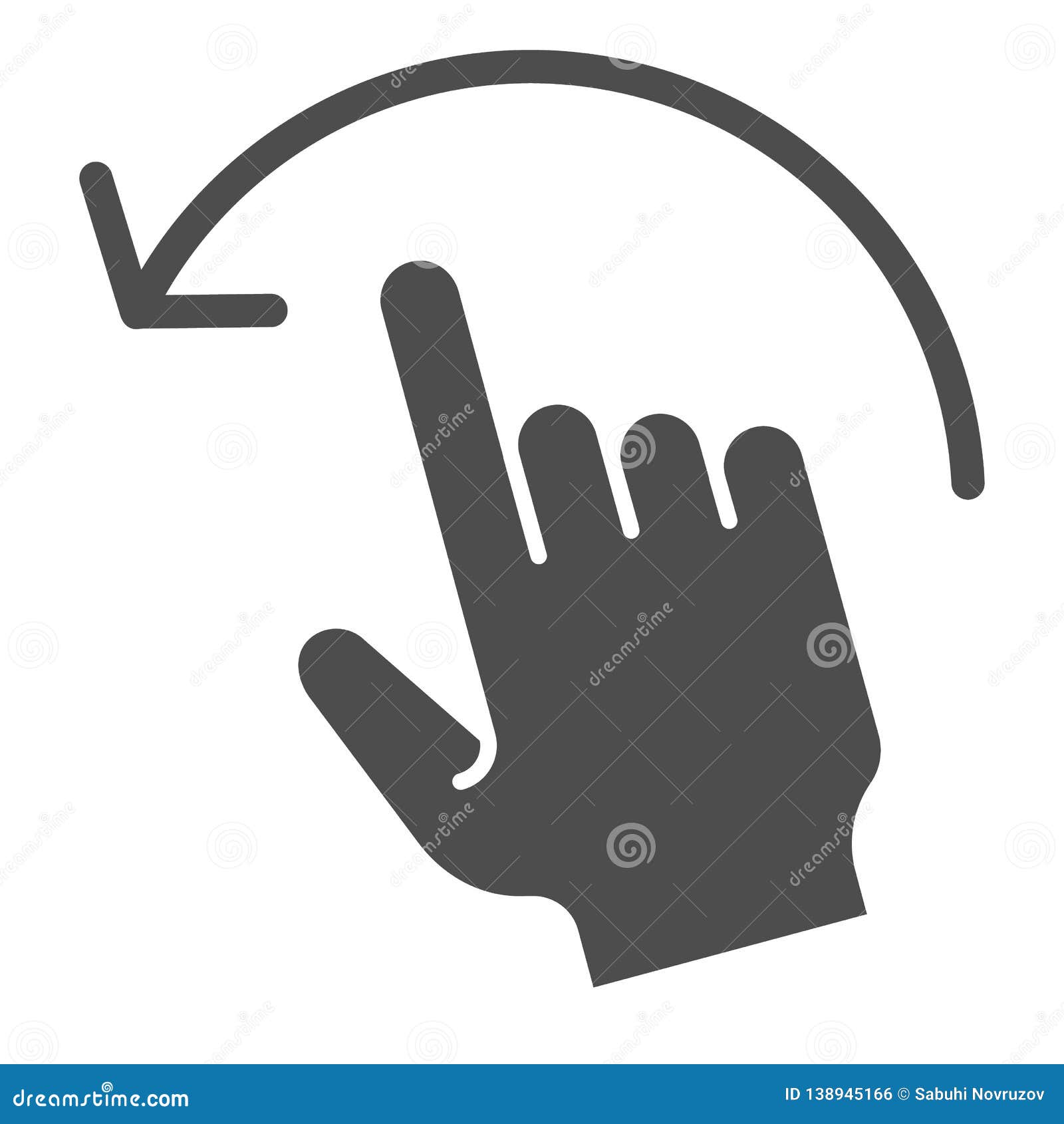 Swipe Left Solid Icon. Flick Left Vector Illustration Isolated on White ...