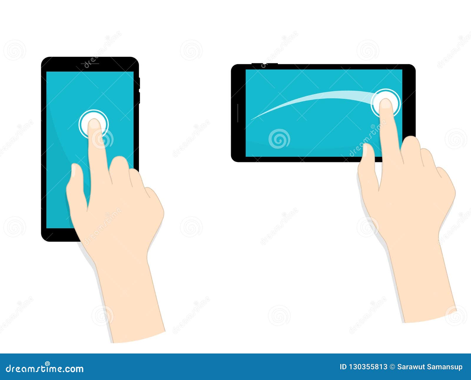 Swipe Smartphone Touching Vector Stock Vector - Illustration of design ...