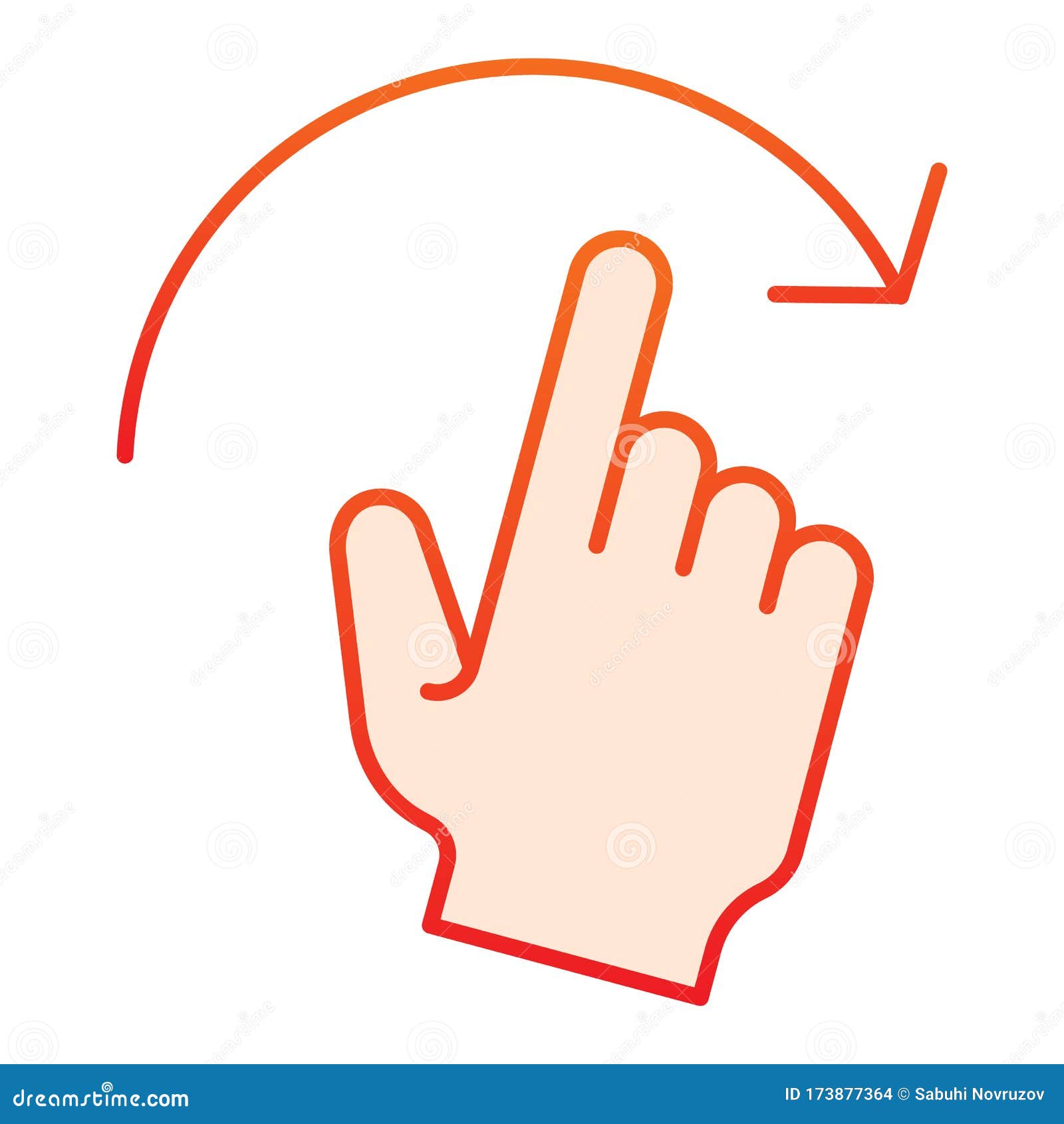 Swipe To Right Flat Icon. Flick Right Vector Illustration Isolated on ...