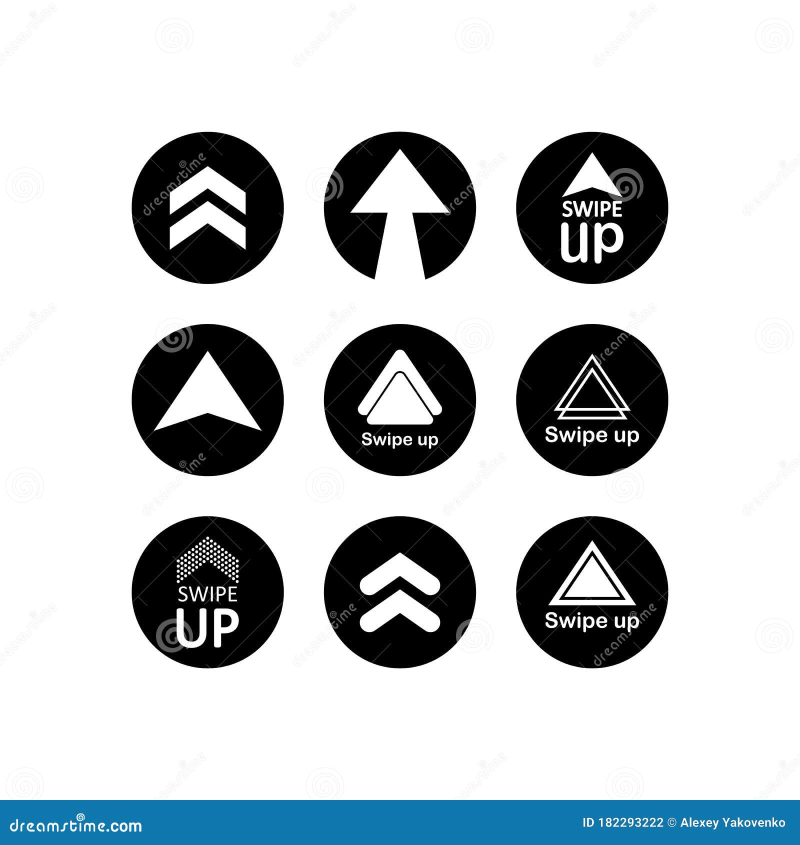 Swipe Up, Arrow Up Icon Modern Button for Web or Appstore Design Black ...